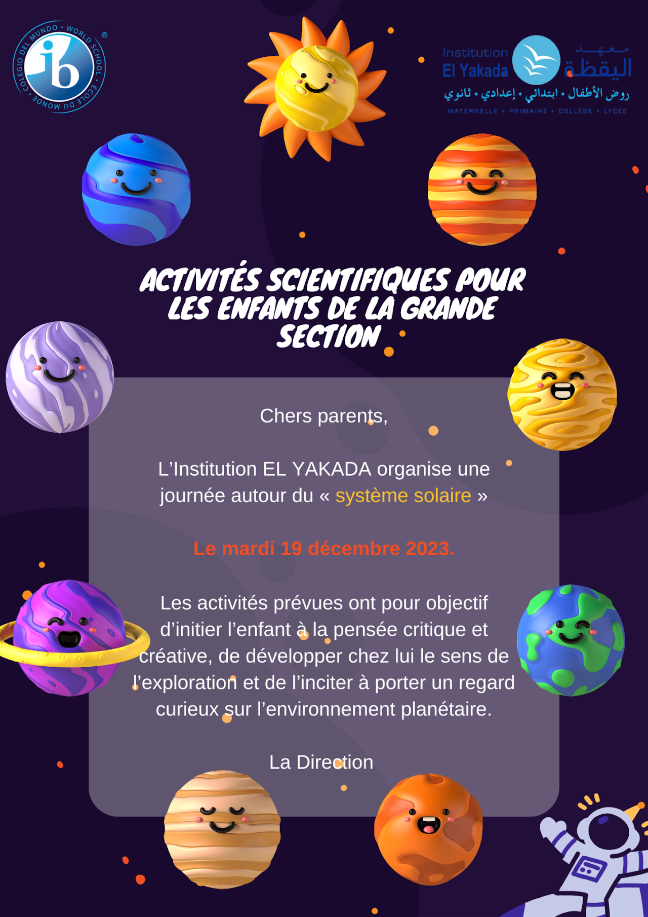 Activités scientifiques – EL YAKADA